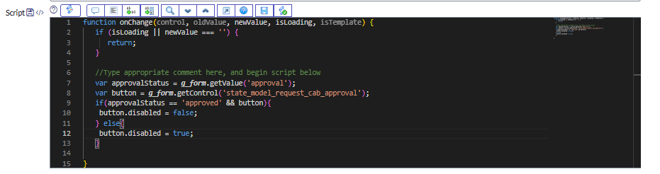 Disabling Form Button. - ServiceNow Community